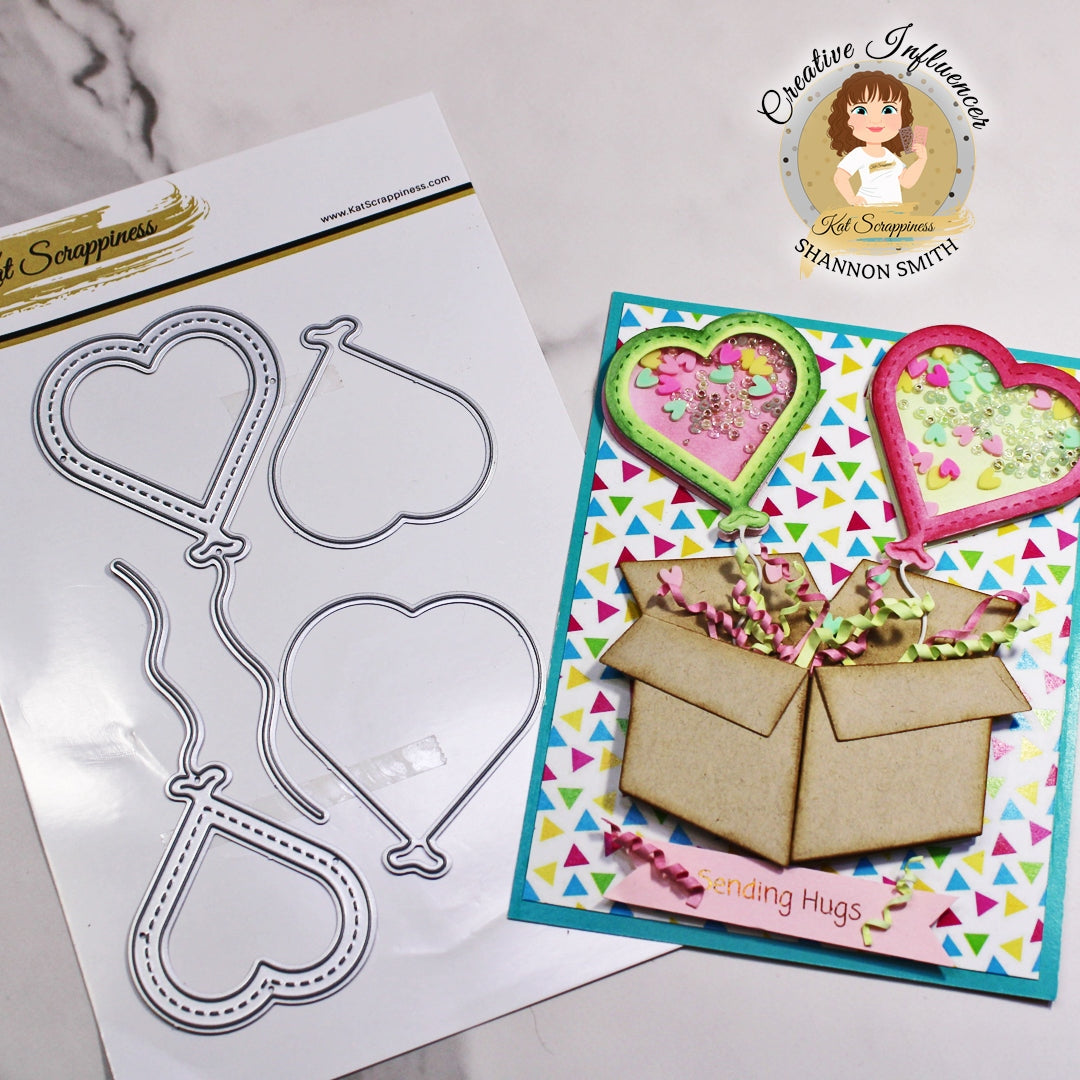 Heart Balloon Shaker Card Craft Dies – Kat Scrappiness