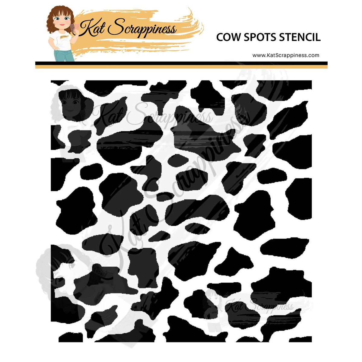 Cow Spots 6x6 Stencil – Kat Scrappiness