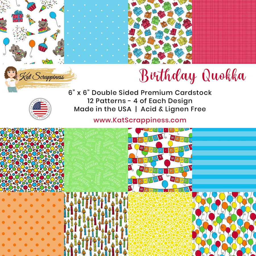 Birthday Quokka 6x6 Paper Pad – Kat Scrappiness