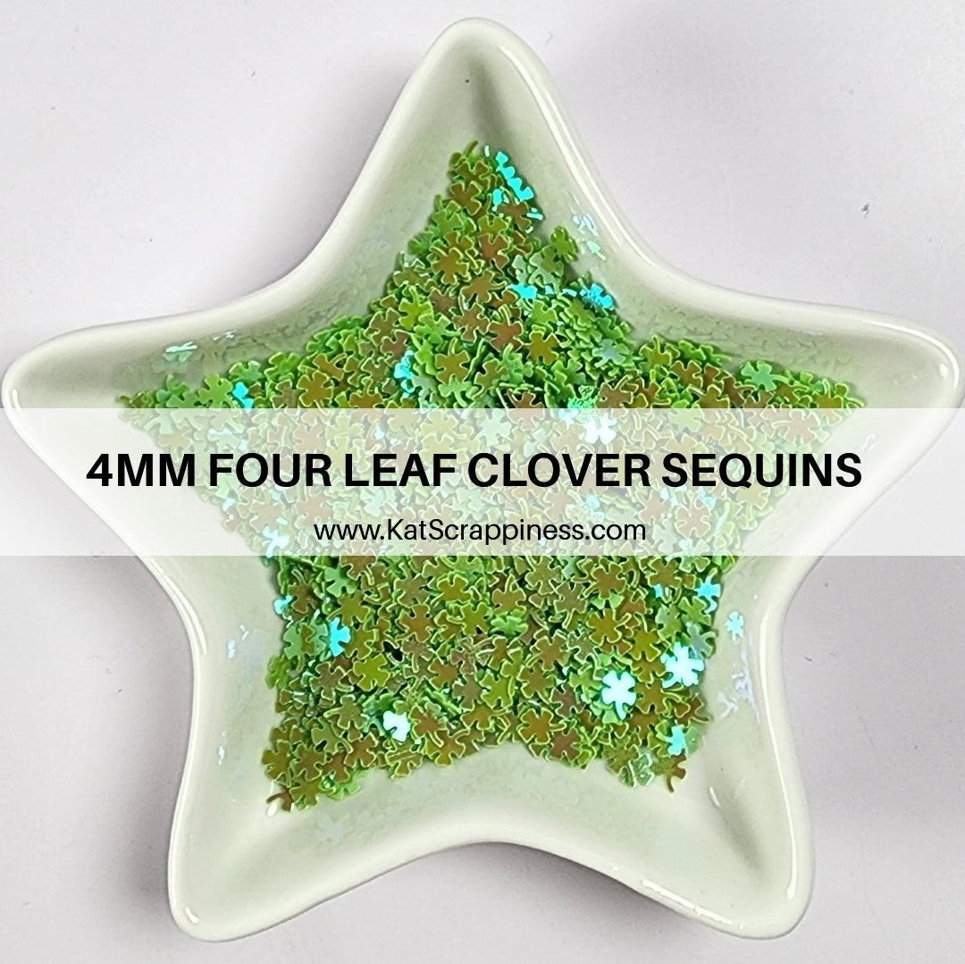 4mm Four Leaf Clover Sequins – Kat Scrappiness