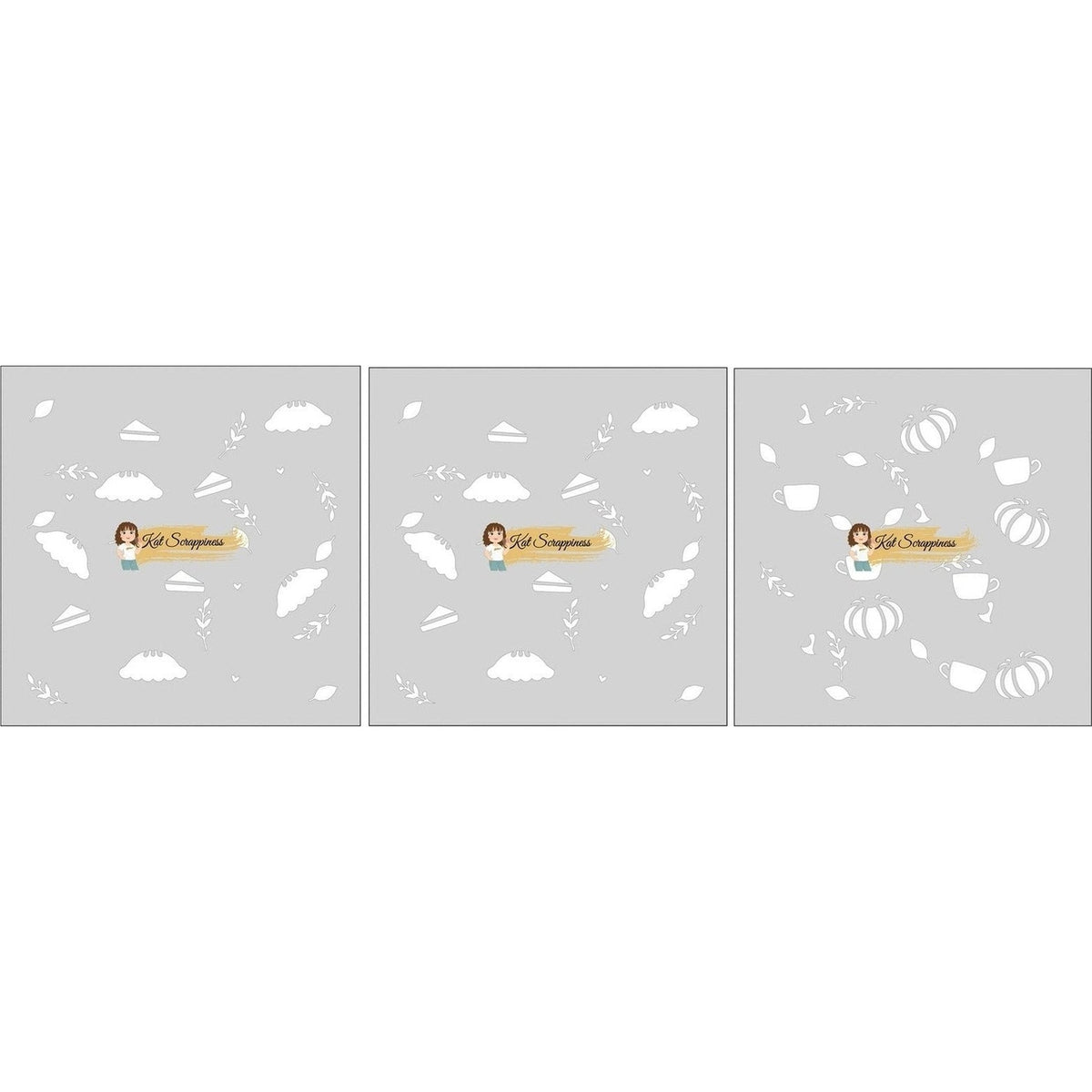 Layered Pumpkin Spice 6x6 Stencils 3pk – Kat Scrappiness