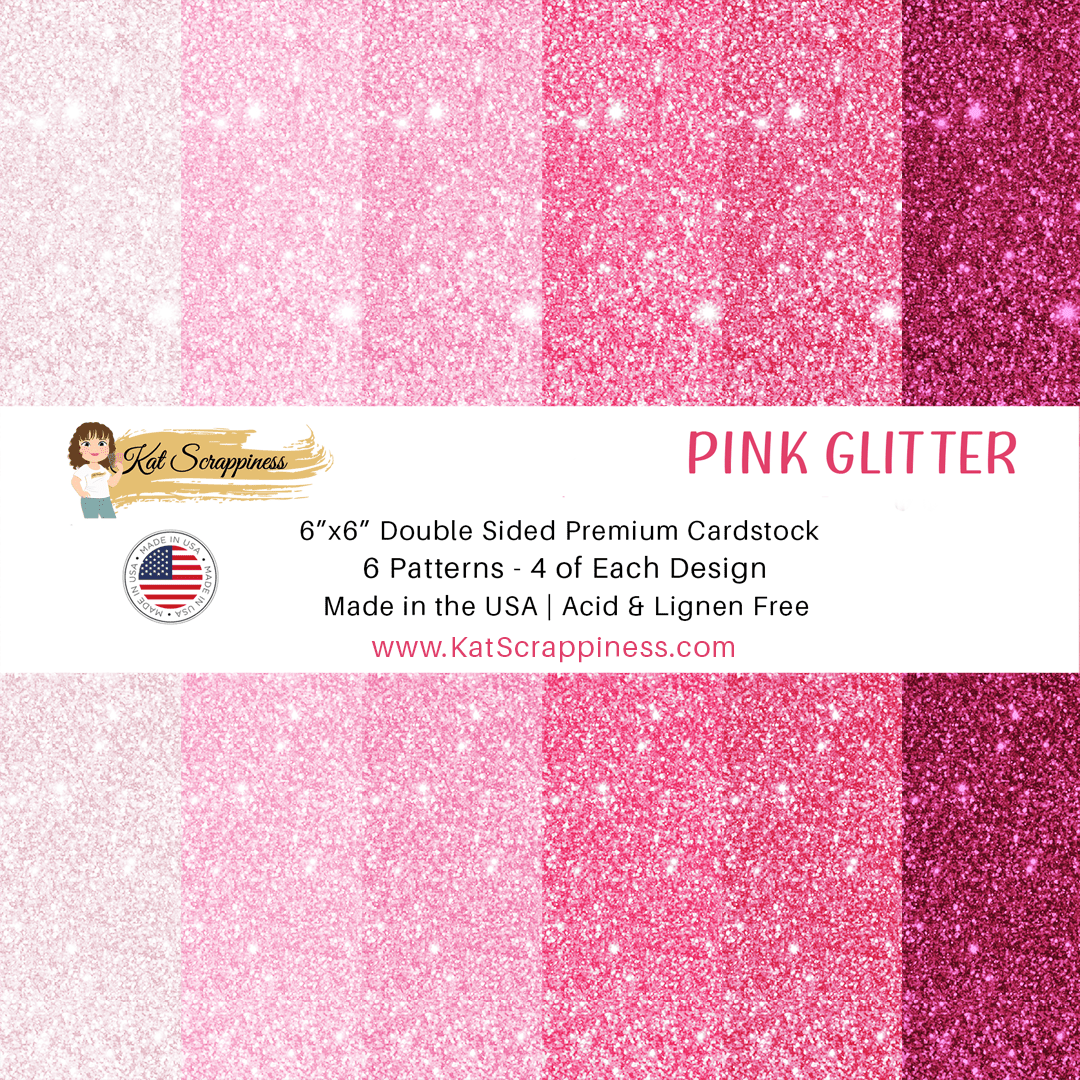 Pink Faux Glitter 6x6 Paper Pad – Kat Scrappiness