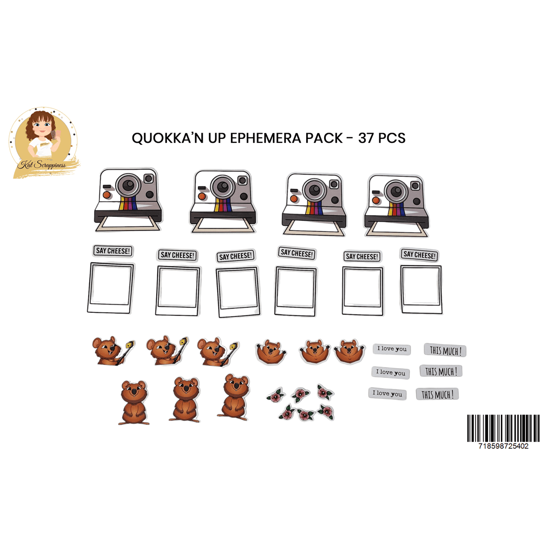 Quokka'n Up Ephemera Pack - 37pcs – Kat Scrappiness