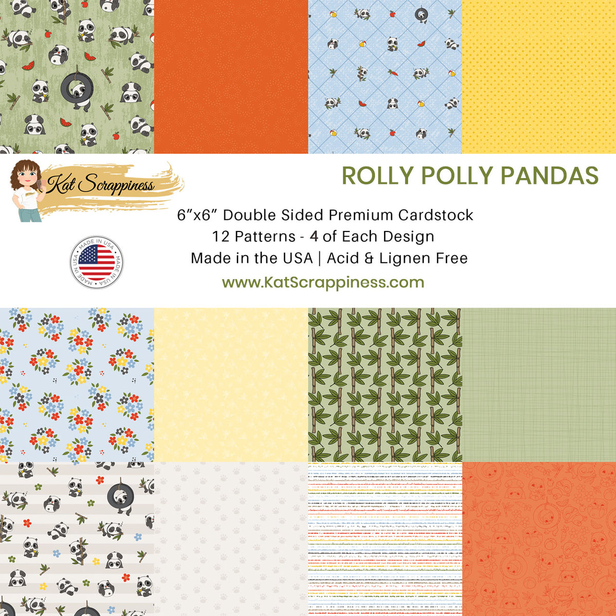 Rolly Polly 6x6 Patterned Paper Pack – Kat Scrappiness