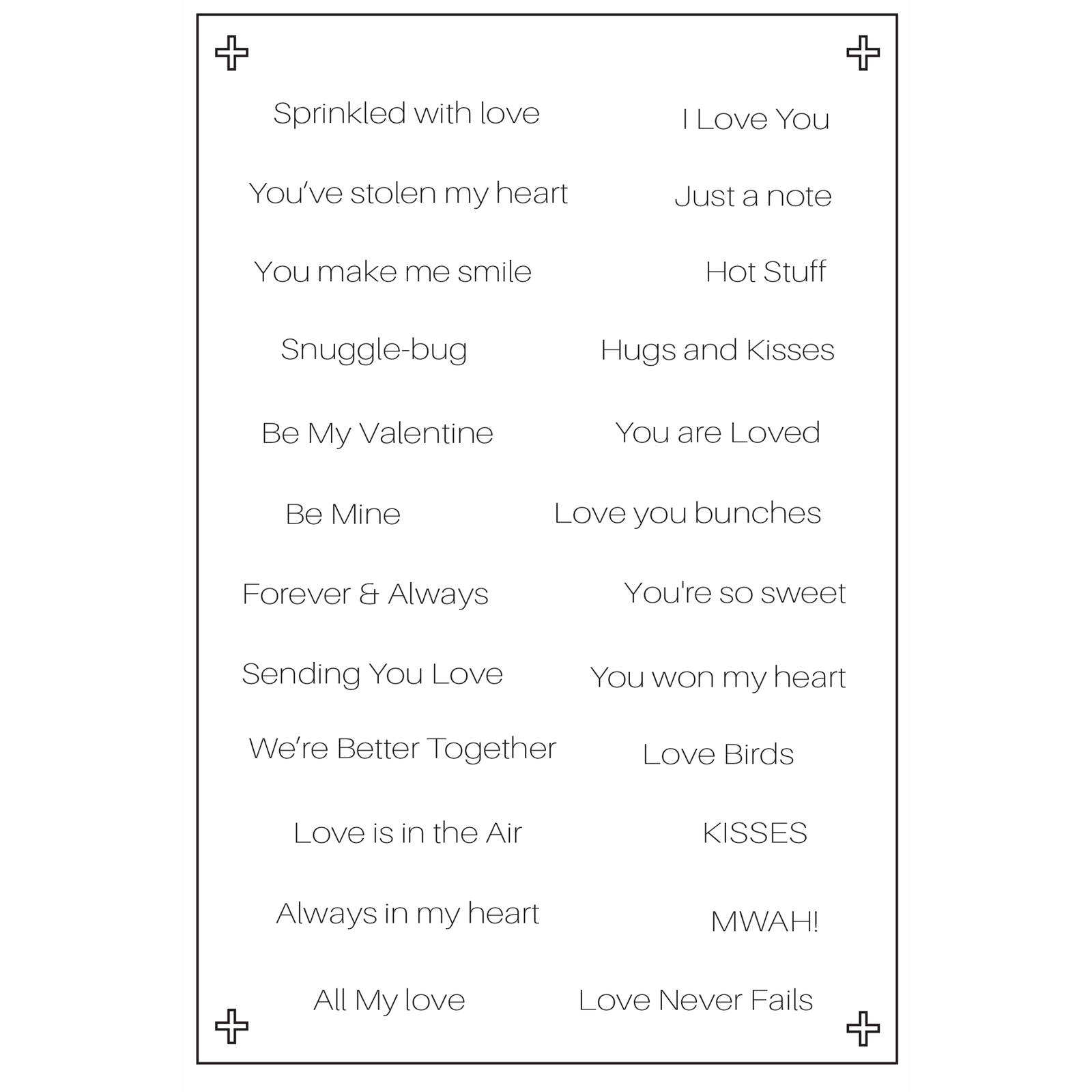 Simple Sentiments Stamp - Valentine Edition - Kat Scrappiness