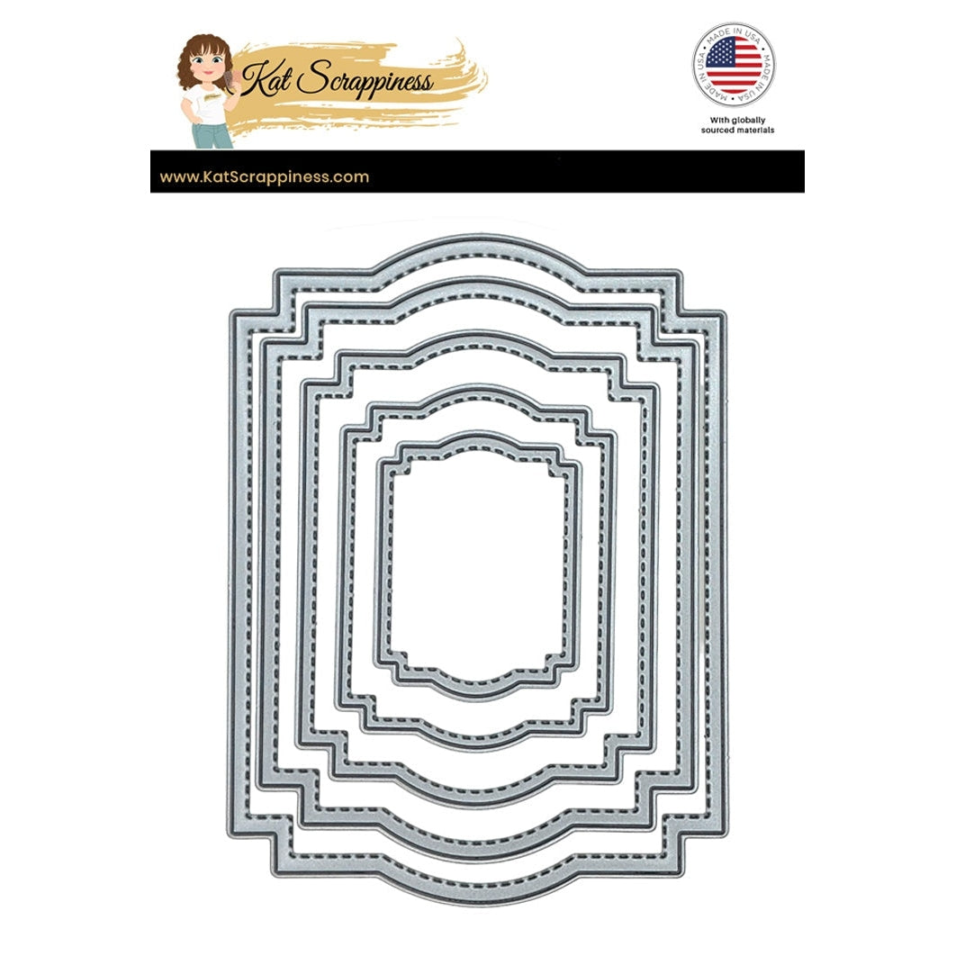 Stitched Label Frame Nesting Dies – Kat Scrappiness