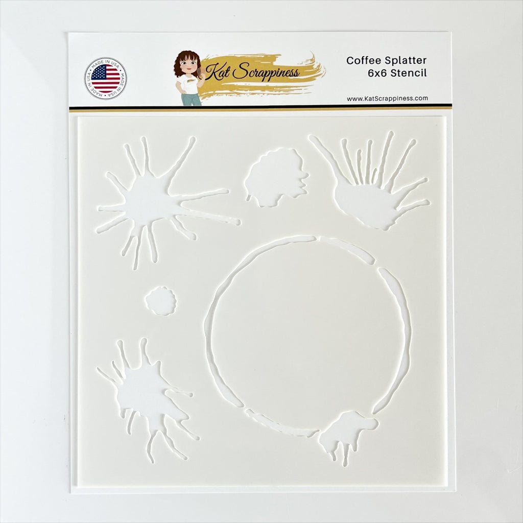 Coffee Splatter 6x6 Stencil – Kat Scrappiness