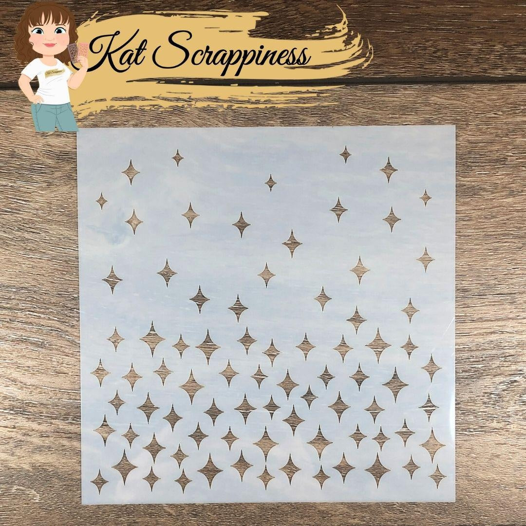 Falling Starlights 6x6 Stencil - Kat Scrappiness