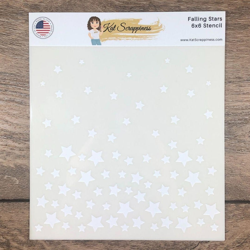 Falling Stars 6x6 Stencil - Kat Scrappiness