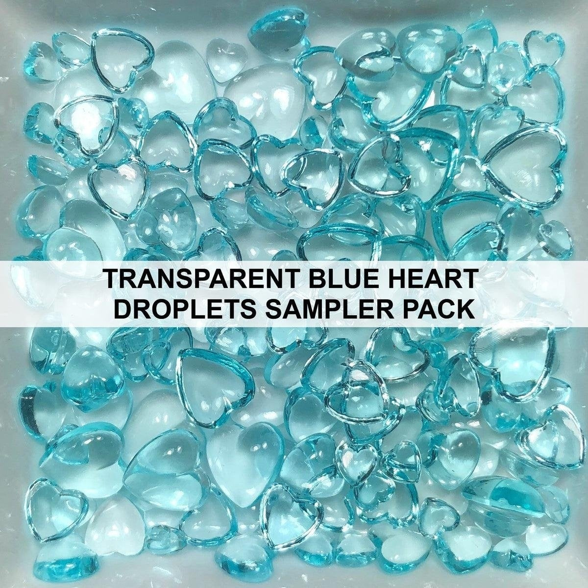 Transparent Blue Heart Droplets Sampler Pack - Kat Scrappiness