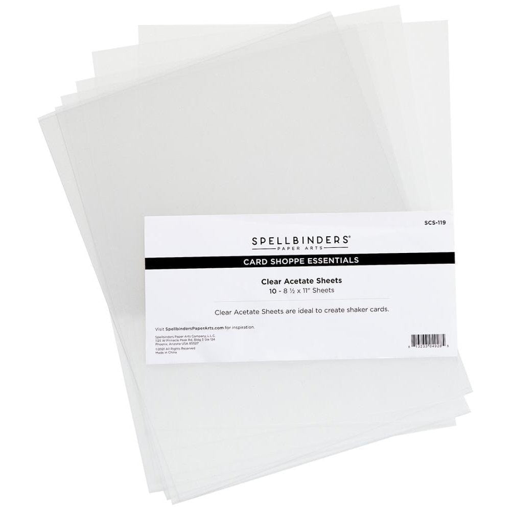 Card Shoppe Essentials Clear Acetate Sheets 8.5 x 11 - 10Pkg by Spellb ...