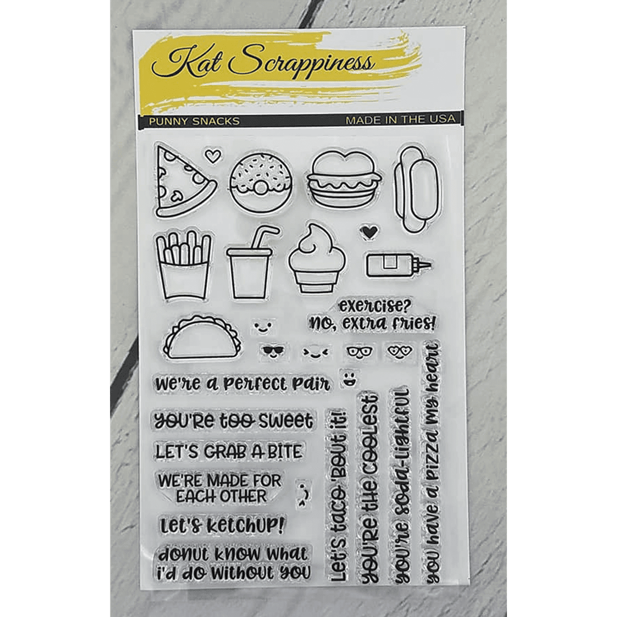Punny Snacks Stamp Set - CLEARANCE! – Kat Scrappiness